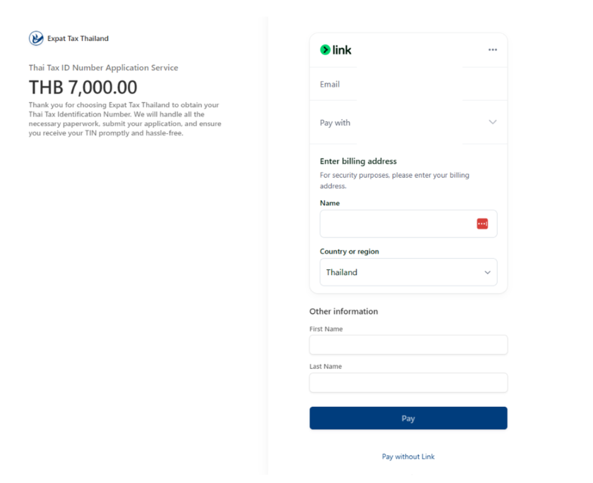Thailand TIN Number - Thailand Tax Id Application Service