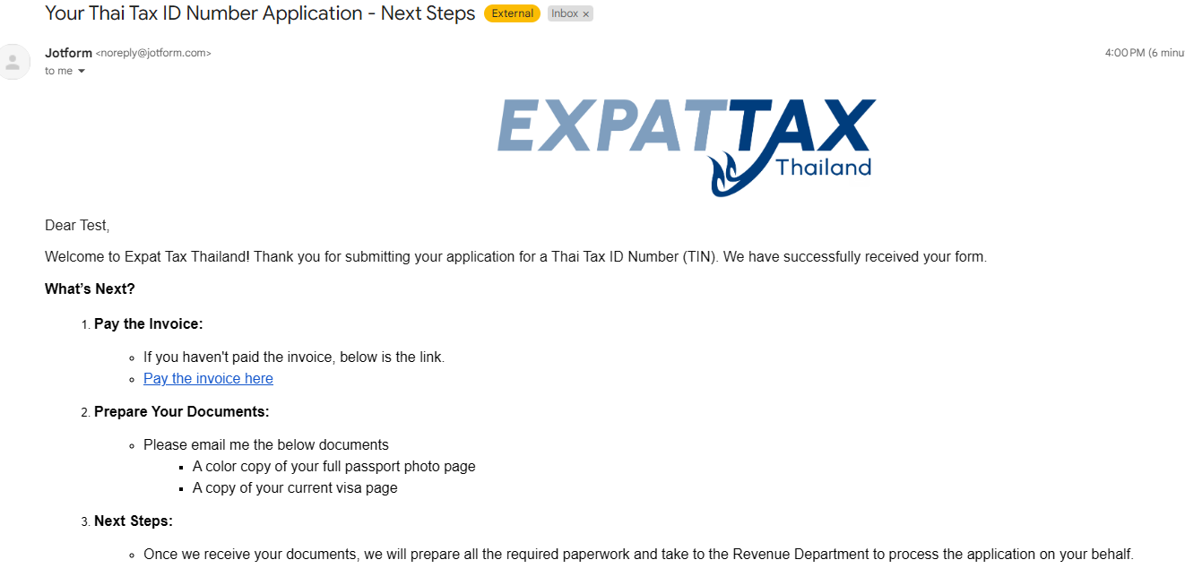 Thailand TIN Number - Thailand Tax Id Application Service